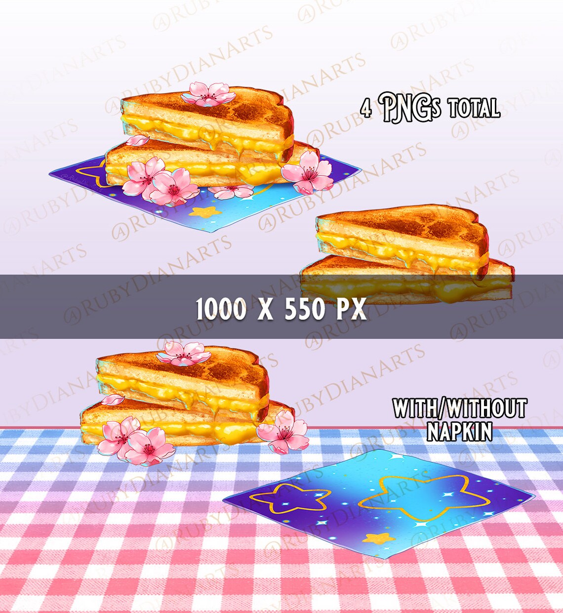 Grilled Cheese Vtuber Food Asset Unnecessarily Aesthetic Comfort Foods ...