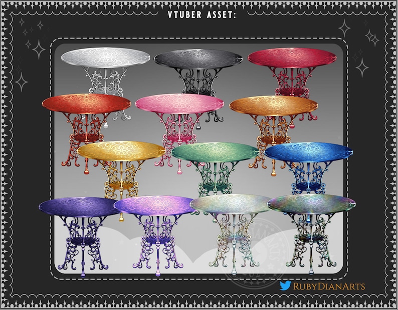 Victorian Garden Table and Chair Set | Vtuber Stream Asset (digital ...