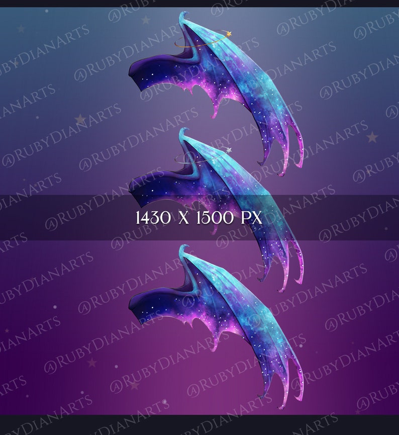 Starry Galaxy Wings Space Bat or Demon Wings Celestial - Etsy