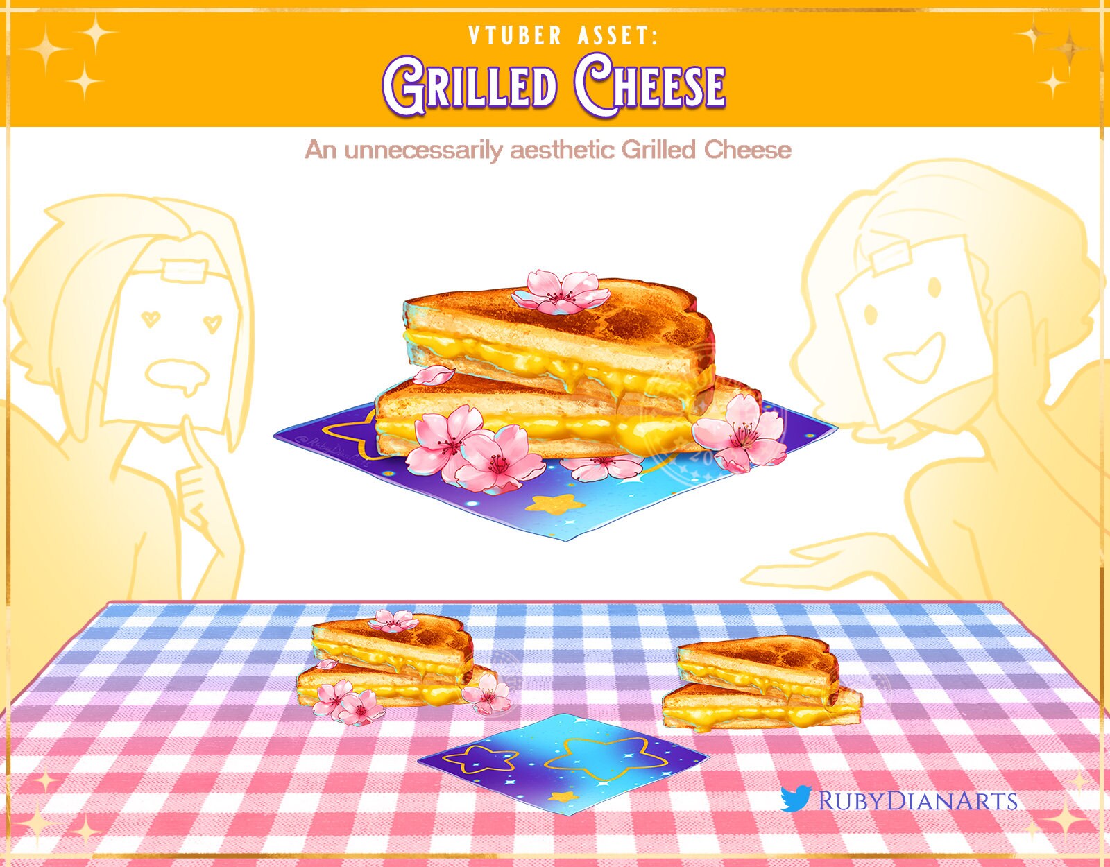 Grilled Cheese Vtuber Food Asset | Unnecessarily Aesthetic Comfort ...