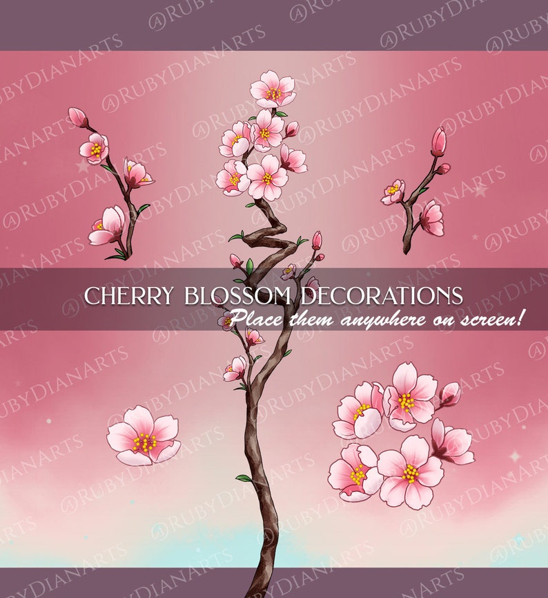 PINK Sakura Mic and Stream Decorations Vtuber Assets Props - Etsy