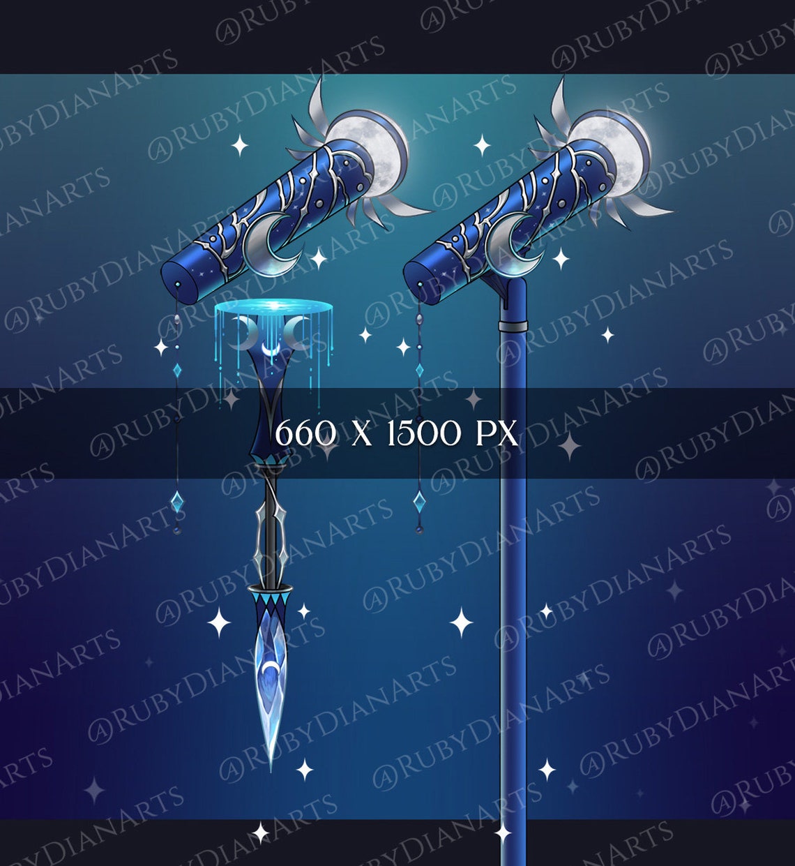 Moon Mic | Vtuber Celestial Assets + Bonus Crescent Moons for Your ...