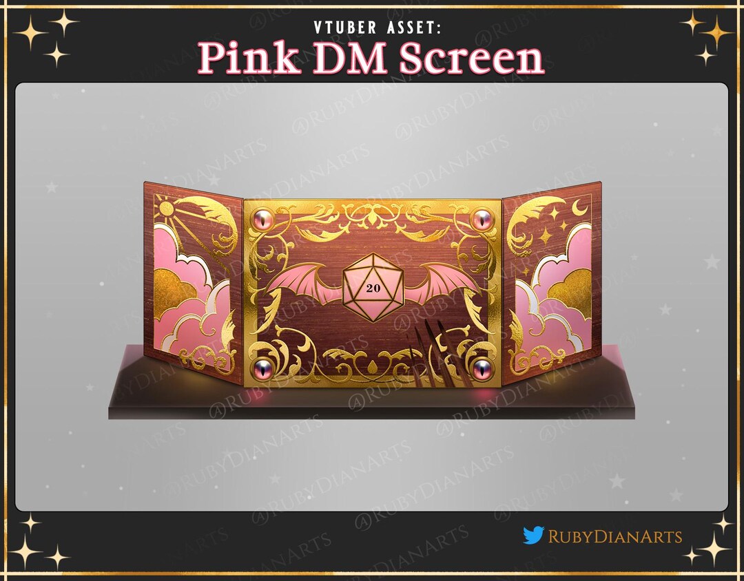 Pink DM Screen for Dnd | GM Screen | Vtuber Assets | Twitch Stream ...
