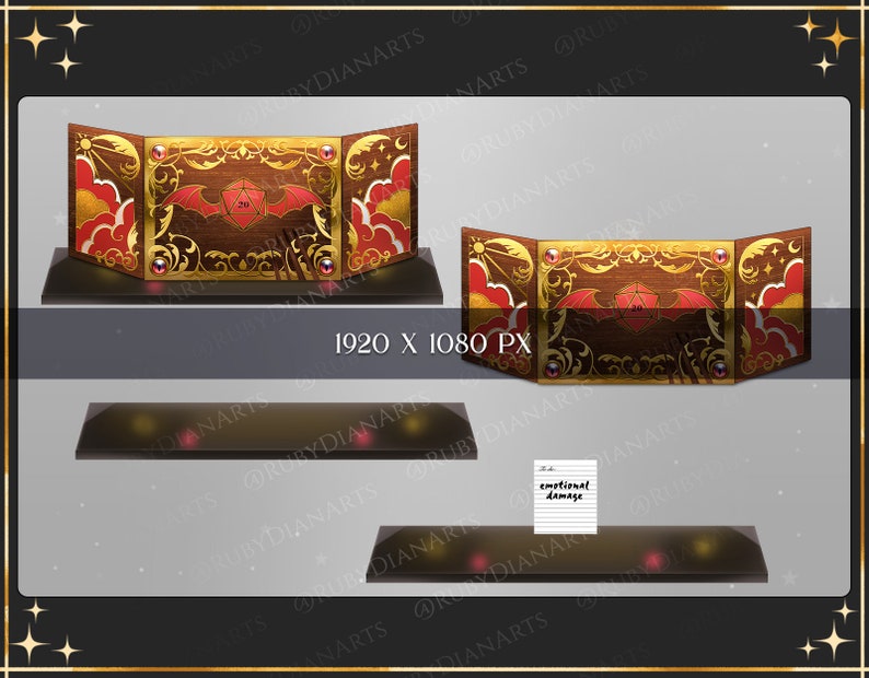 Red DM Screen for Dnd GM Screen Vtuber Assets Twitch Stream Assets ...