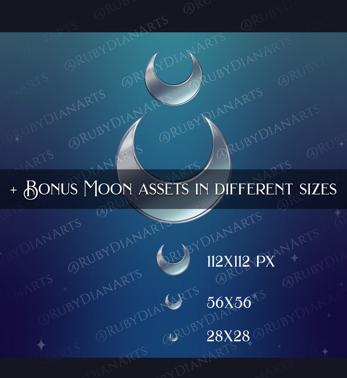 Moon Mic | Vtuber Celestial Assets + Bonus Crescent Moons for Your ...