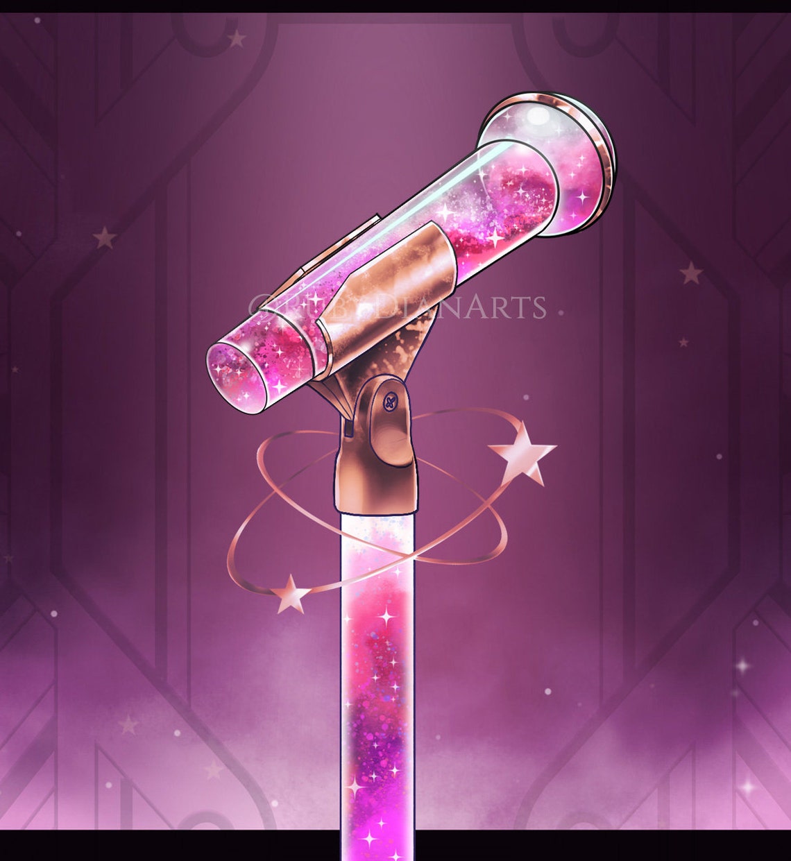 Pink Starry Mic Celestial Vtuber Asset Microphone Stream - Etsy