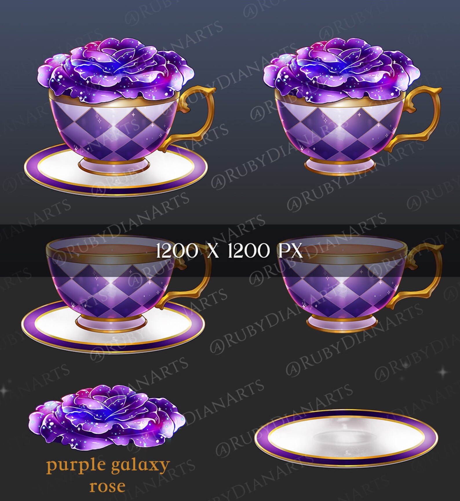Rose Teacups | Stream Vtuber Assets | Floral Tea Cup Aesthetics for ...