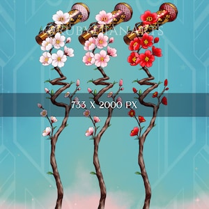 Sakura Mics Set and Stream Decorations | Vtuber Assets | Props for ...