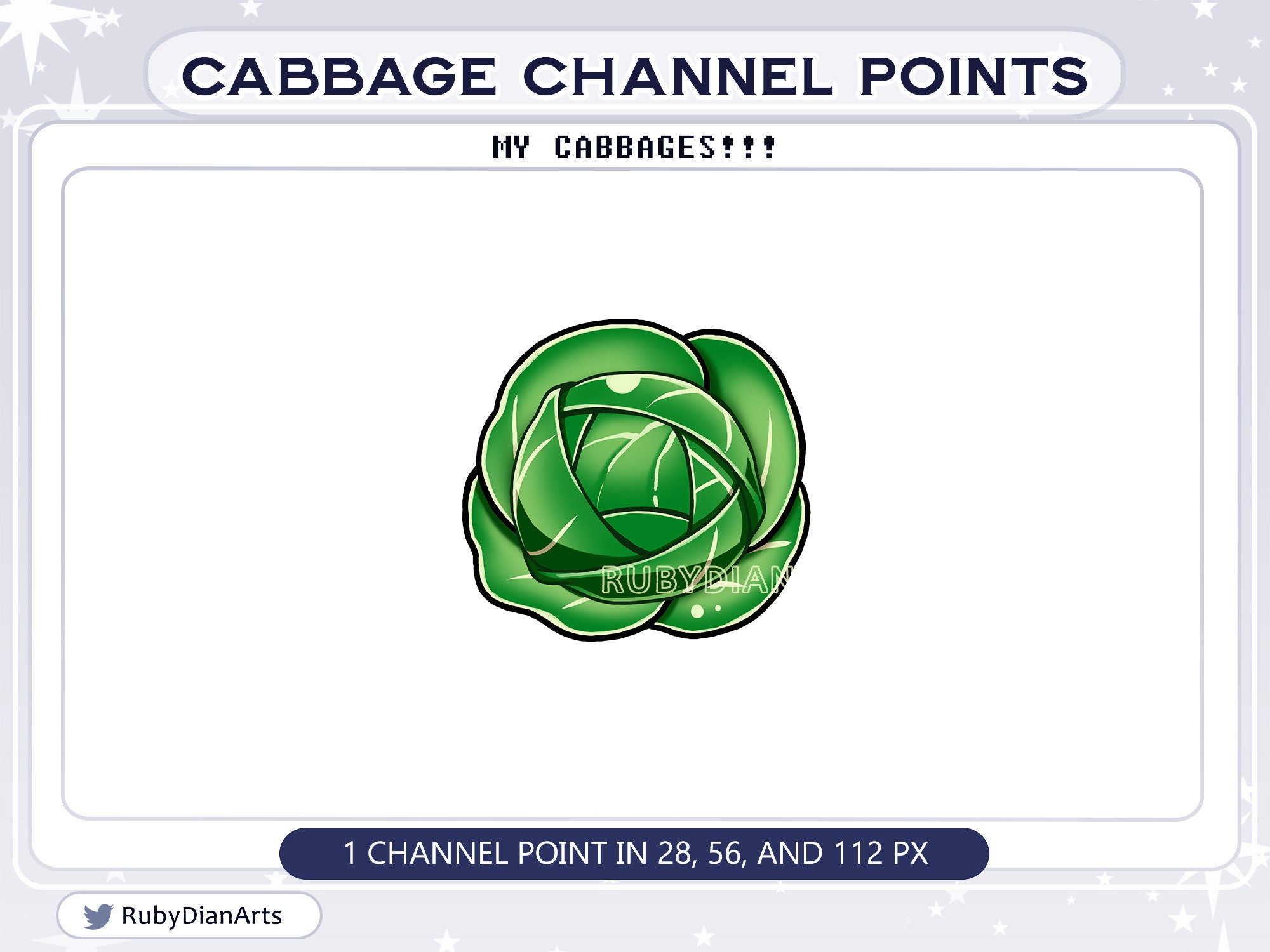 Cabbage Channel Points / Emote for Twitch MY CABBAGES Kawaii Twitch ...