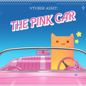 The Pink Car | Vtuber Assets for Twitch Streaming | Cute Stream Props ...