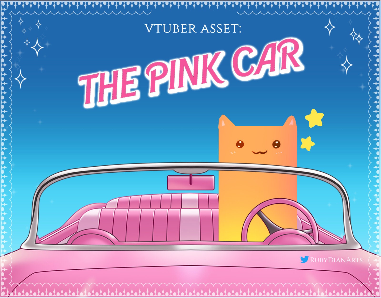 The Pink Car | Vtuber Assets for Twitch Streaming | Cute Stream Props ...