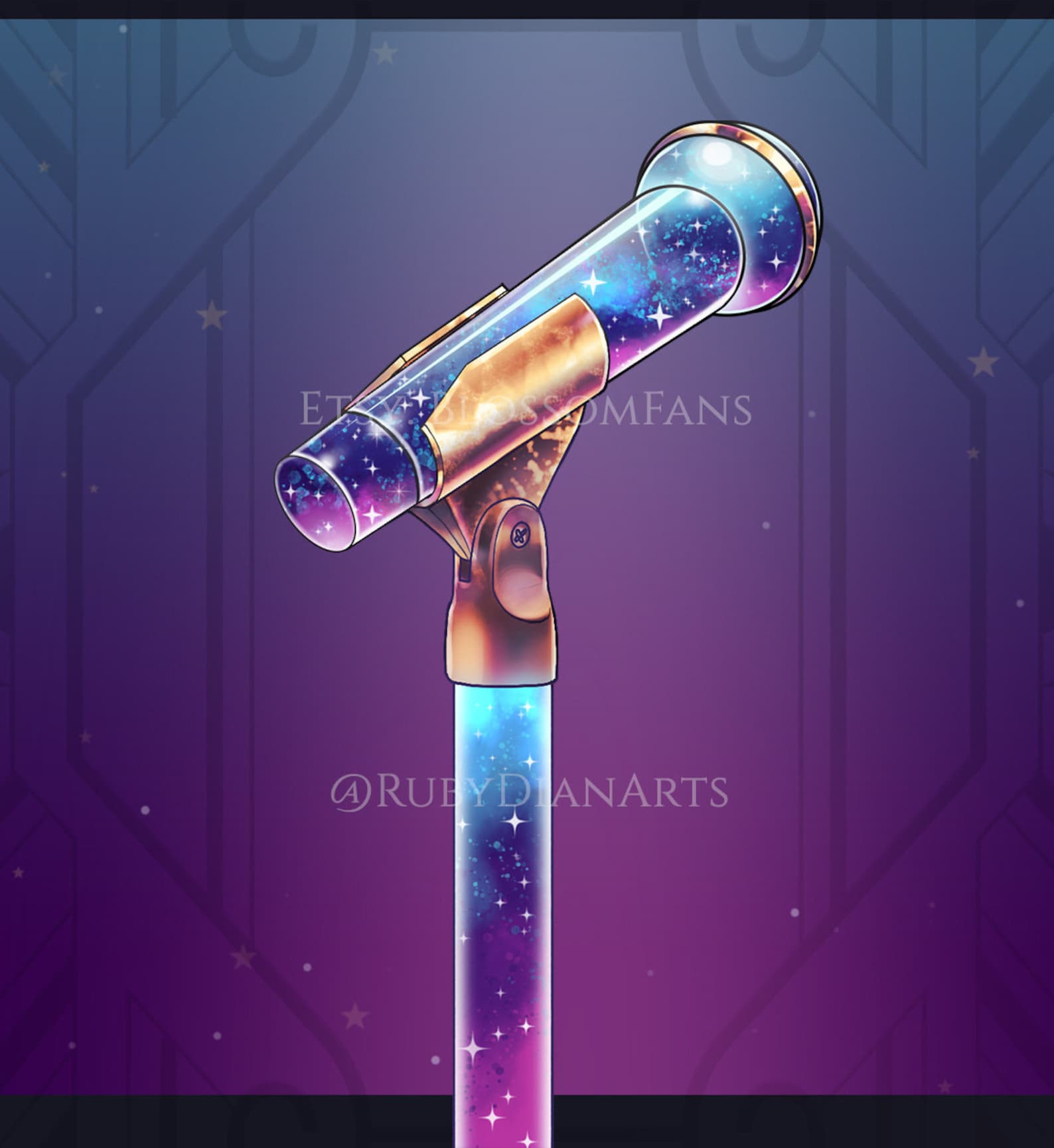 Starry Mic Celestial Vtuber Asset Microphone Stream - Etsy