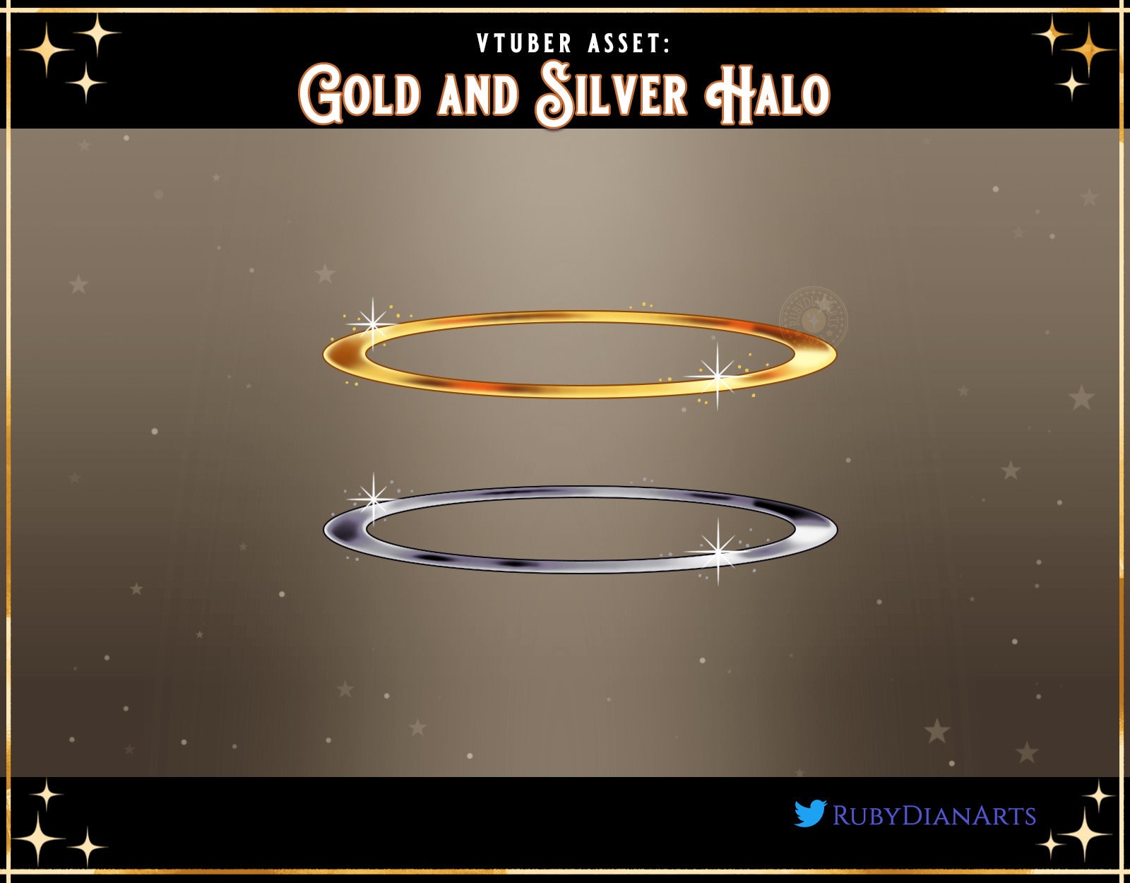 Gold and Silver Halo Vtuber Assets Angel Streaming Prop and Decoration ...