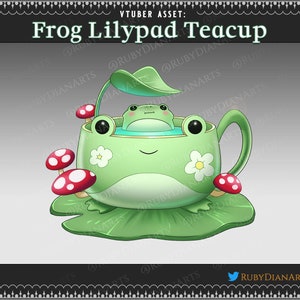 Frog Lilypad Teacup | Stream Vtuber Assets | Kawaii Cozy Froggy Assets for Twitch - Etsy