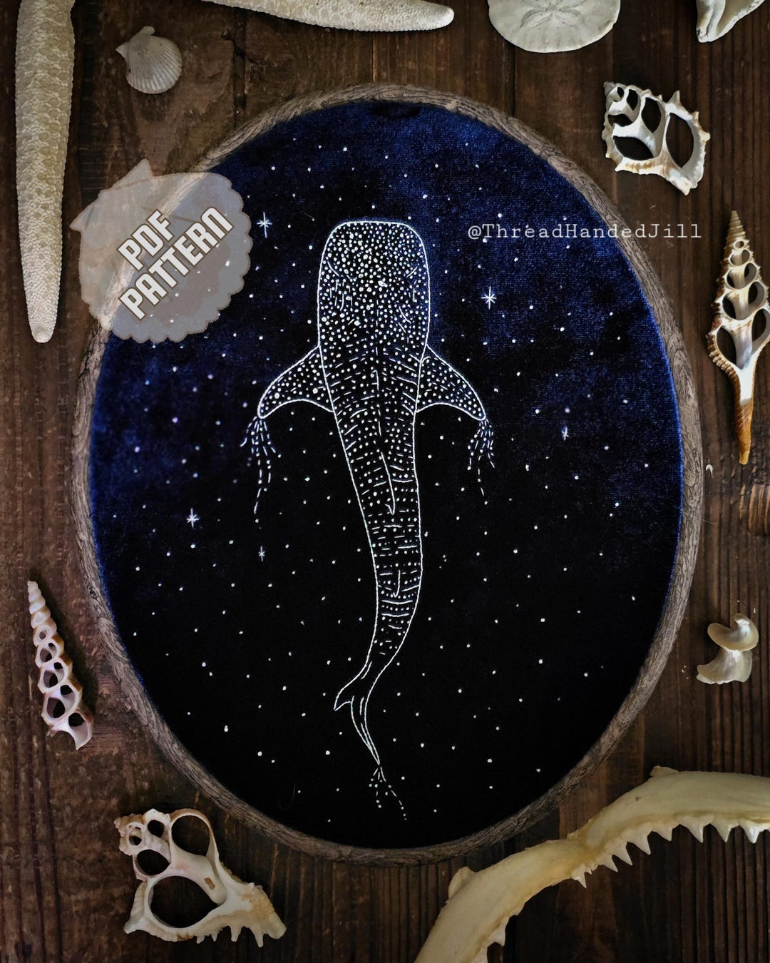 Whale Shark Embroidery Pattern (PDF) - Glows in the Dark! - Etsy