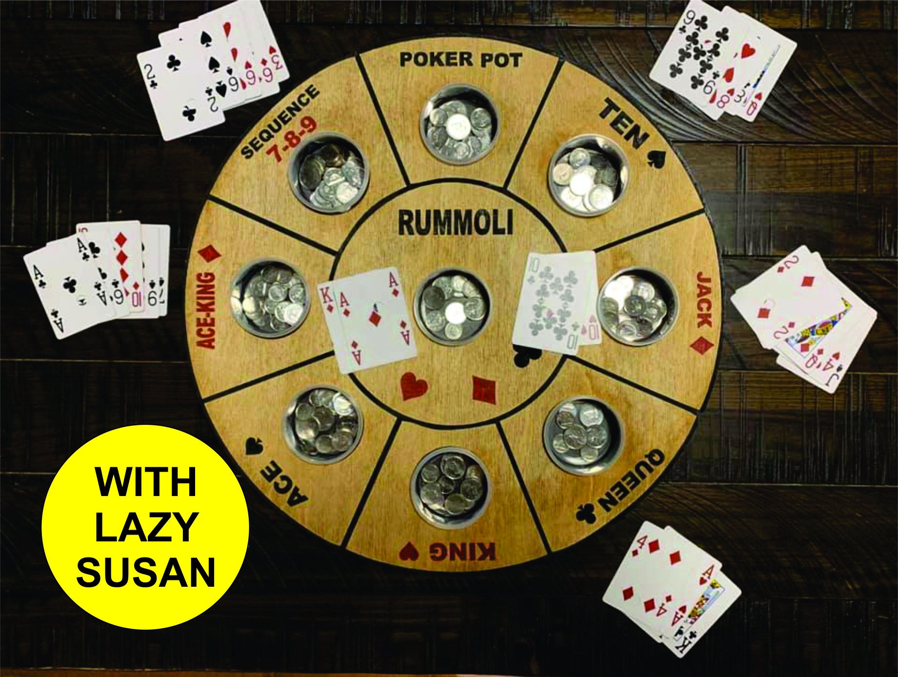 Rummoli Board With Lazy Susan - Etsy