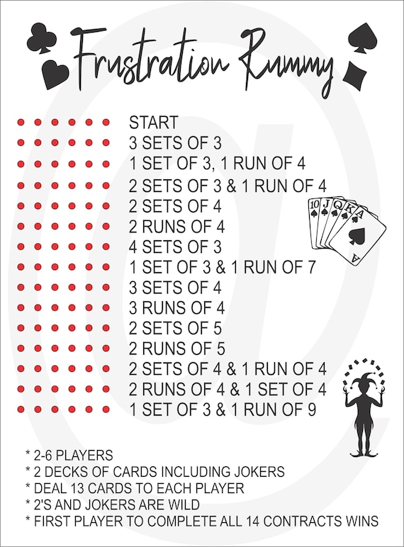 Laser Cut File Frustration Rummy 2-6 Players | Etsy