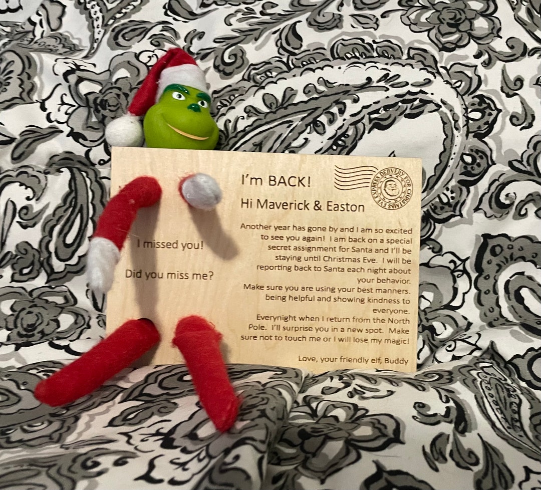 Welcome Elf Back Letter, Elf on the Shelf Return Letter - Etsy