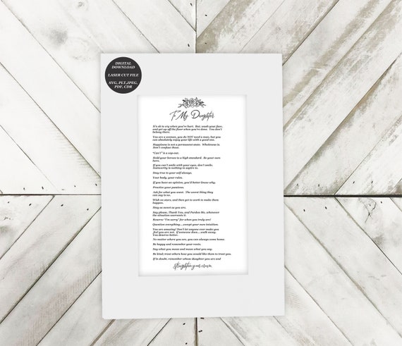 To my Daughter digital download laser cut file cricut | Etsy