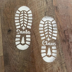 Santa Boot Stencil Svg - Santa Shoe Stencil -santa Footprint Stencil ...