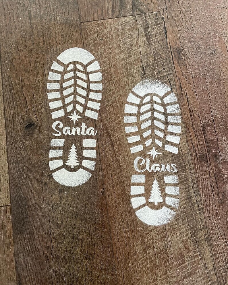 Santa Boot Stencil Svg - Santa Shoe Stencil -santa Footprint Stencil ...