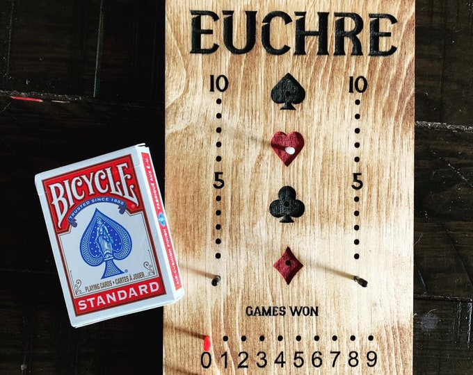 Euchre Scoreboard With Cards and Pegs - Etsy