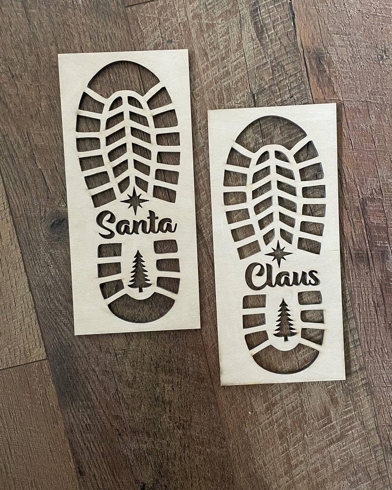 Santa Boot Stencil Svg - Santa Shoe Stencil -santa Footprint Stencil ...