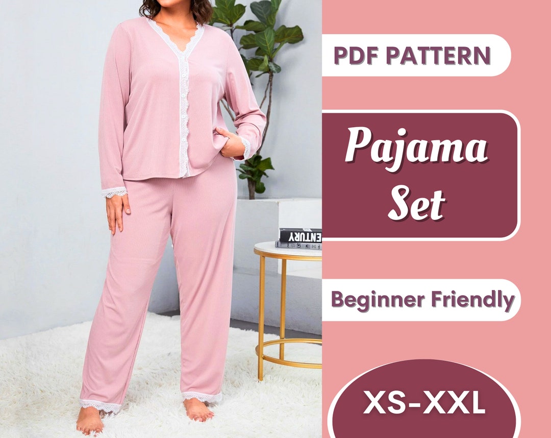 Pajama Set Pattern for Women, XS-XXXL, Nightwear Pattern, Pyjama Pattern PDF, Pyjama Sleepwear ...
