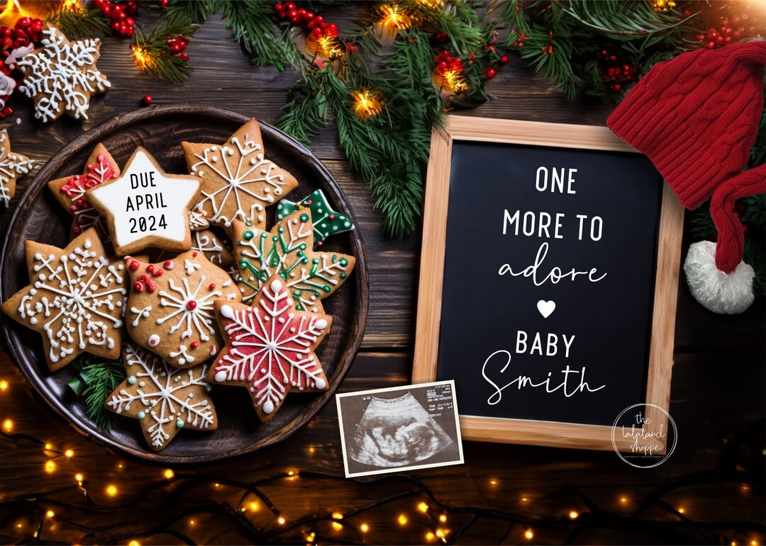 Christmas Pregnancy Announcement Digital Gender Neutral Christmas Baby ...