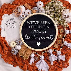 Halloween Pregnancy Announcement Digital Fall Baby Announcement ...