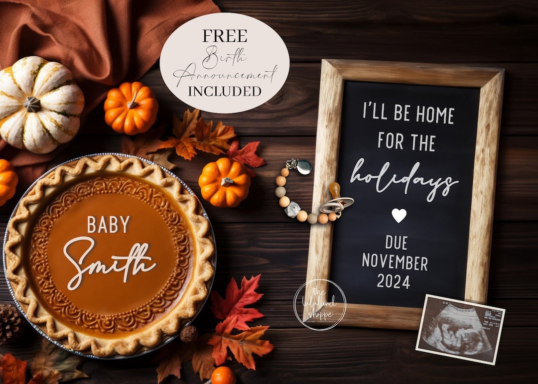 November Baby Announcement Digital Fall Pregnancy Announcement ...