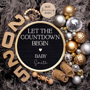 January 2025 Baby Announcement, New Years Pregnancy Announcement Digital, New Year Baby ...