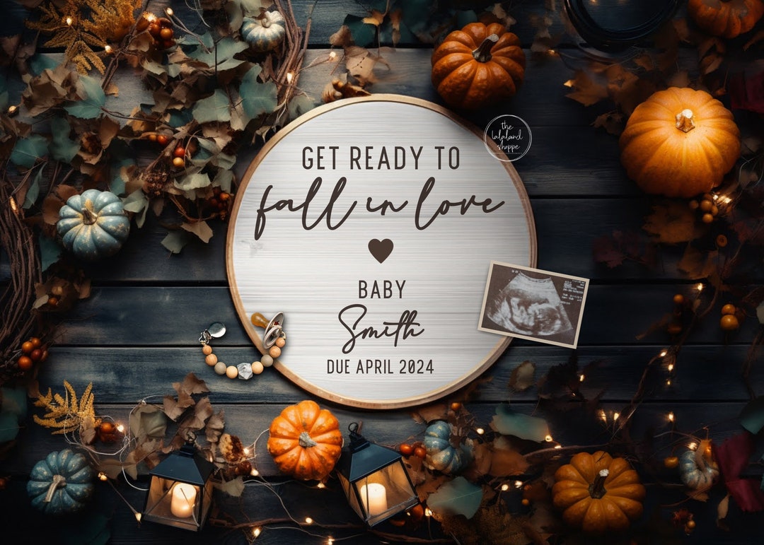 Fall Baby Announcement Fall Pregnancy Announcement Digital Gender ...