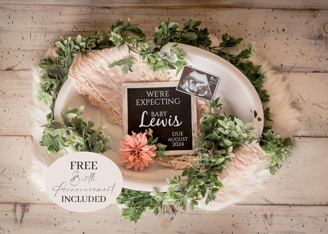 It's a Girl Announcement Baby Girl Announcement Digital Baby Girl ...