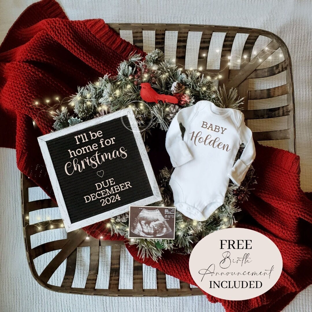 December Baby Announcement Christmas Pregnancy Announcement I'll Be ...