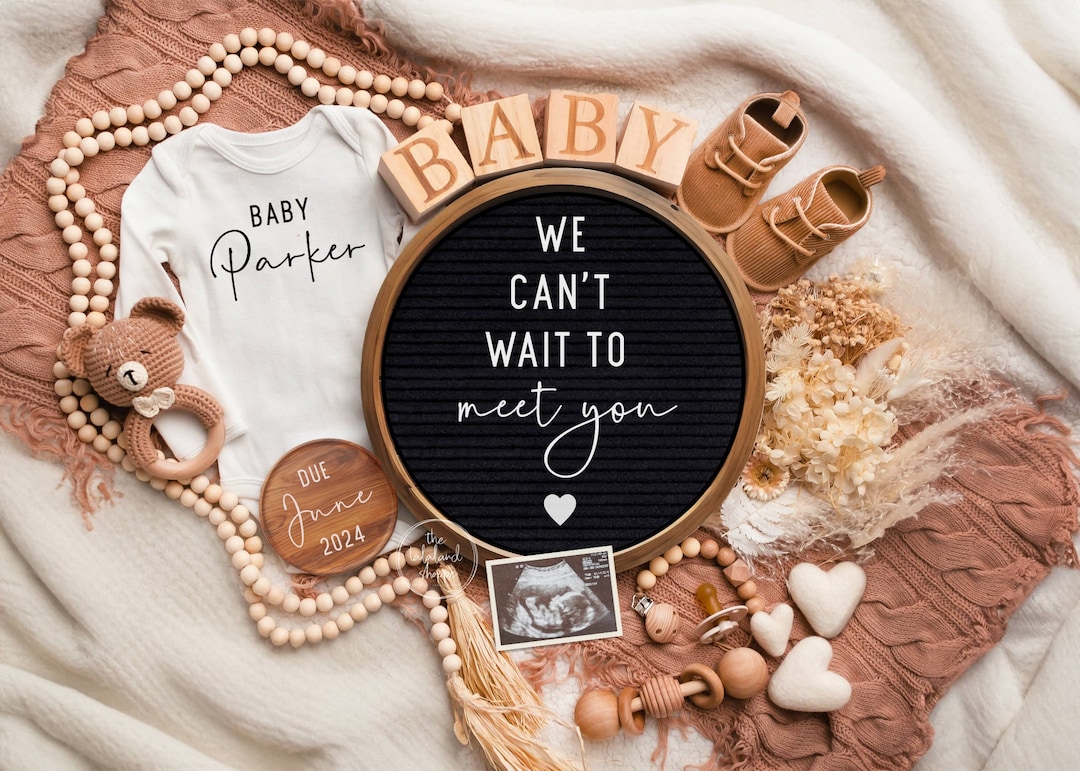 Pregnancy Announcement Digital Baby Announcement Gender Neutral ...