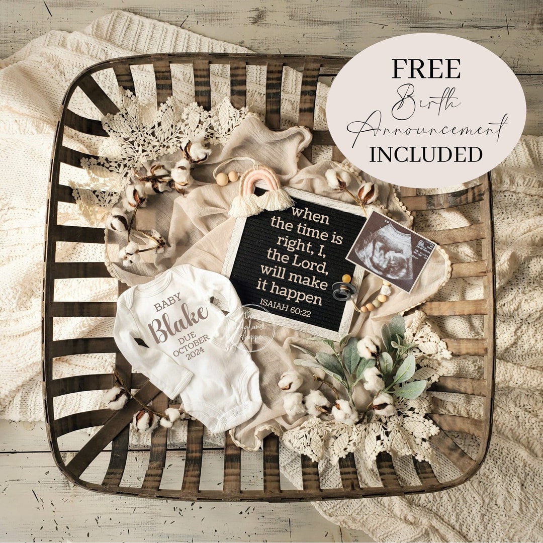Christian Baby Announcement Digital Pregnancy Announcement When the ...