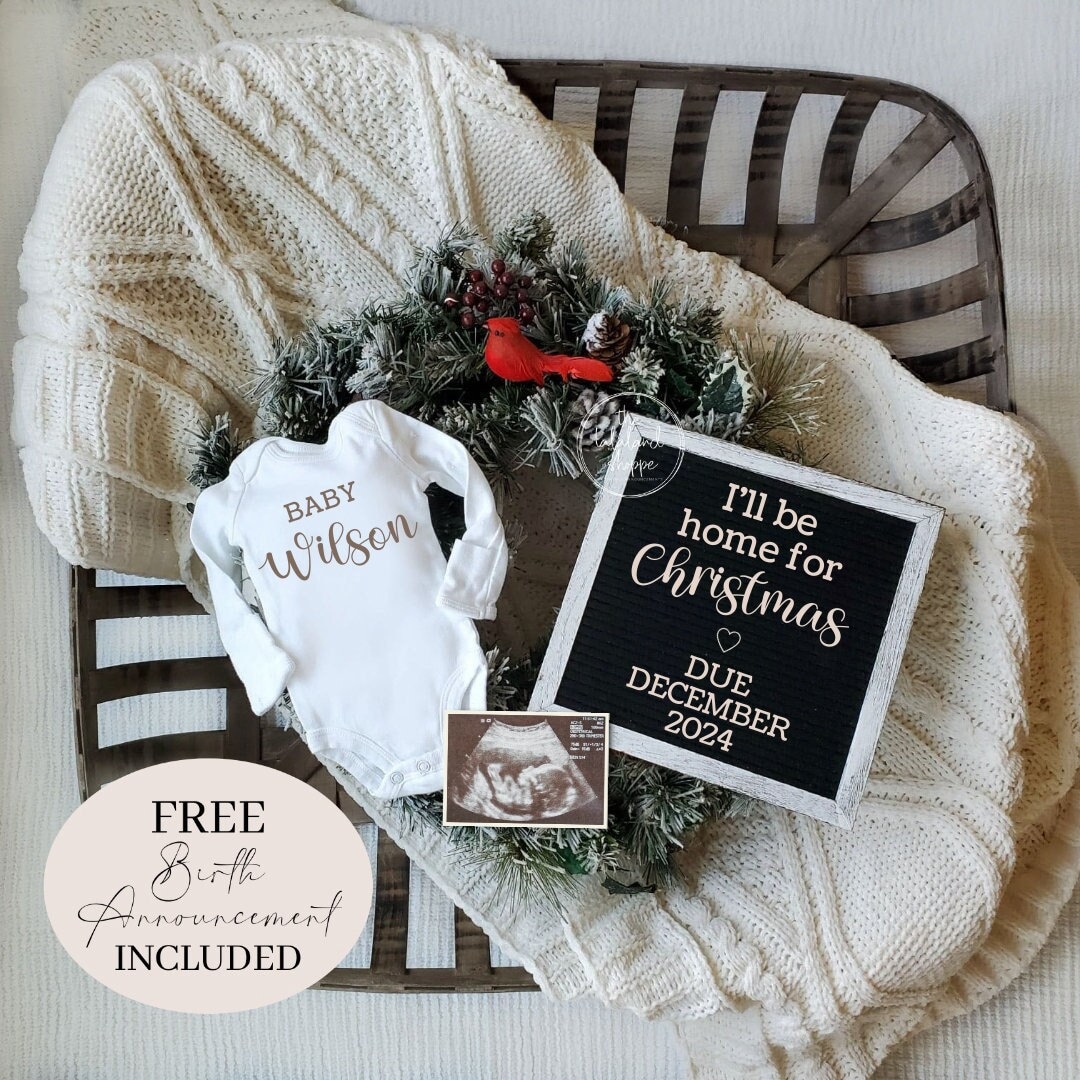 December Baby Announcement Christmas Pregnancy Announcement I'll Be ...