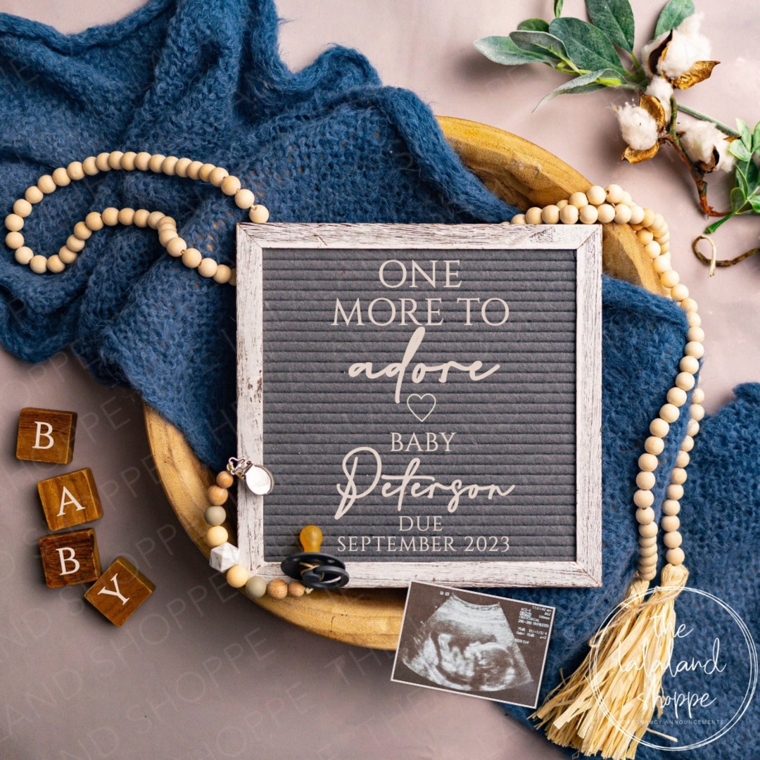 Digital Pregnancy Announcement, Baby Boy Blue, One More to Adore ...