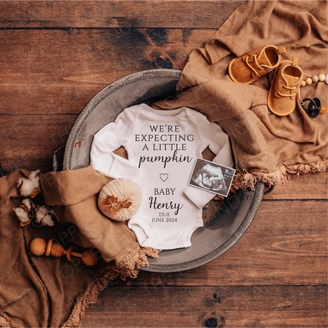 Fall Pregnancy Announcement, Thanksgiving Baby Announcement, Editable ...