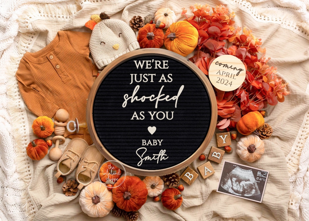 Thanksgiving Pregnancy Announcement Digital Fall Baby Announcement ...