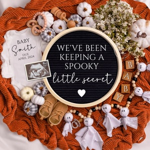Halloween Pregnancy Announcement Digital Fall Baby Announcement ...