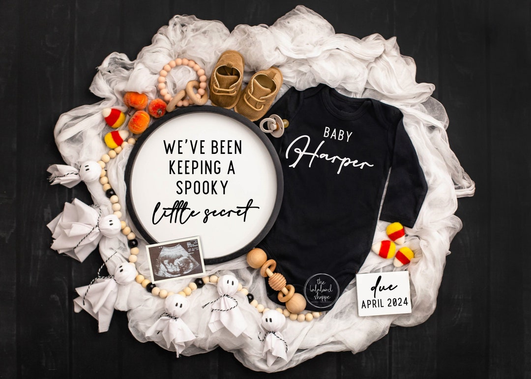 Halloween Pregnancy Announcement Digital Baby Halloween Baby ...