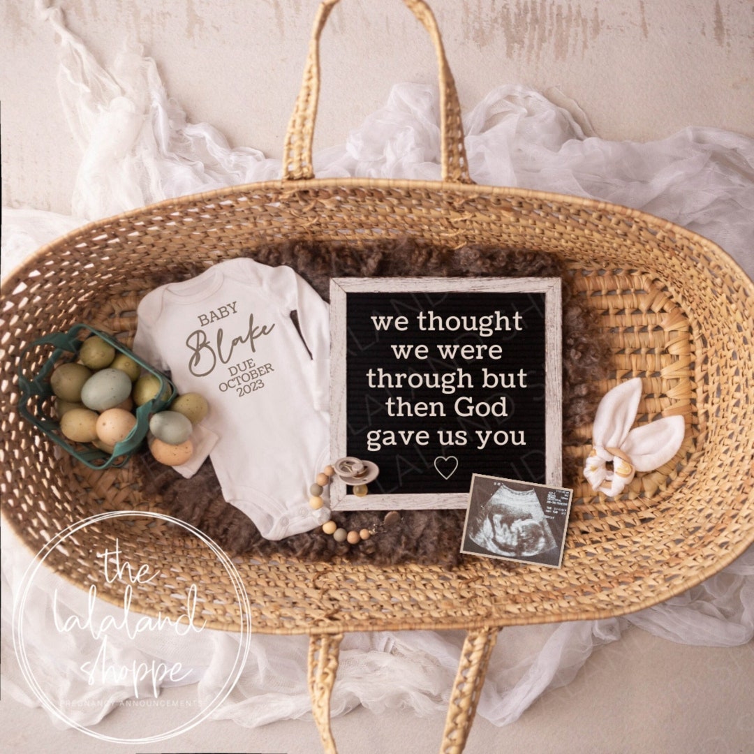 Digital Easter Pregnancy Announcement, We Thought We Were Through but ...