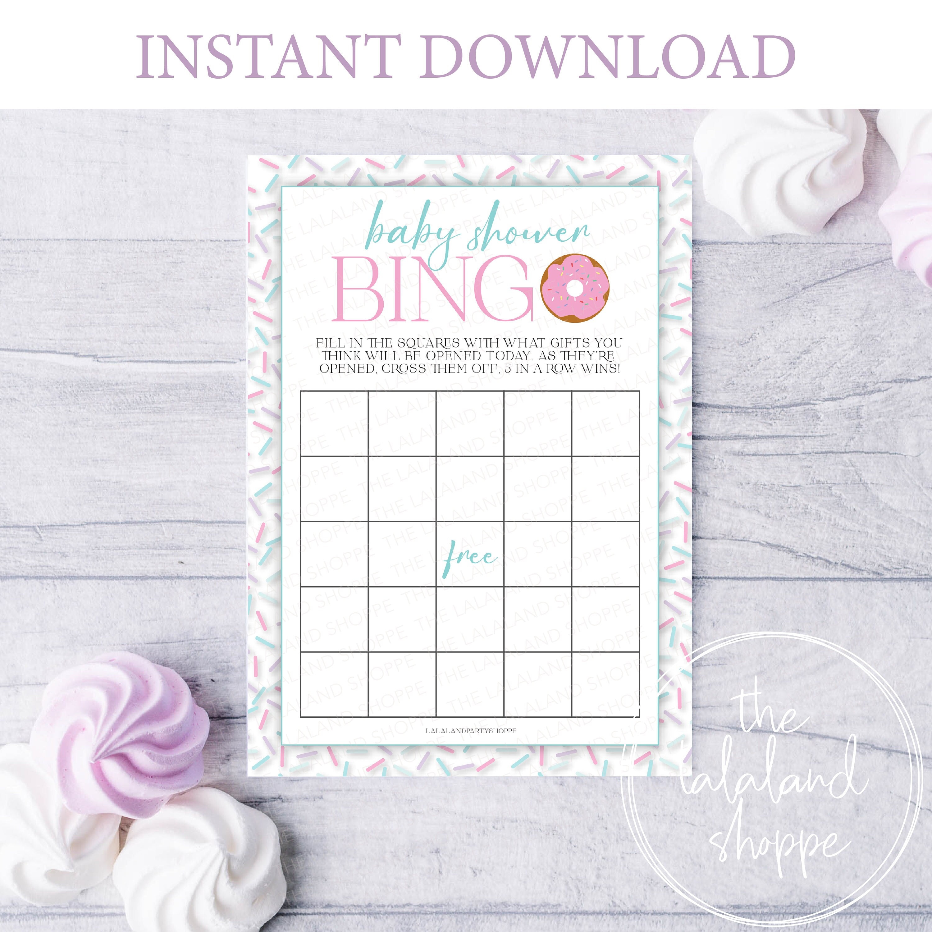 Baby Shower Bingo Digital INSTANT DOWNLOAD Bingo Game Card Printable ...