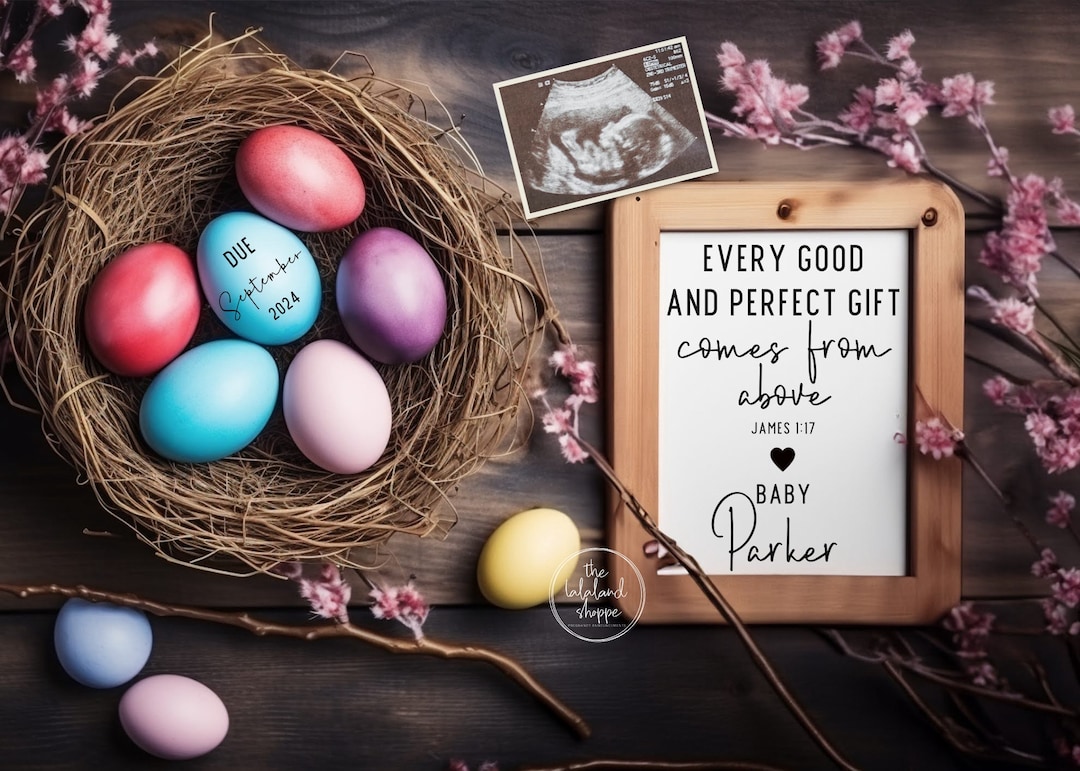 Easter Pregnancy Announcement Easter Baby Announcement Digital Gender ...