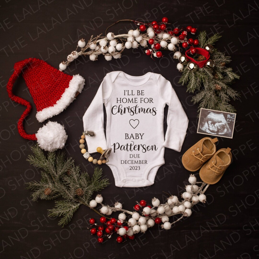 Pregnancy Announcement, December Baby Announcement, I'll Be Home for ...