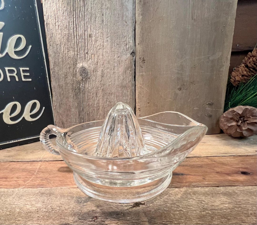 Anchor Hocking Manhattan Depression Glass Juicer Reamer With Handle; C ...