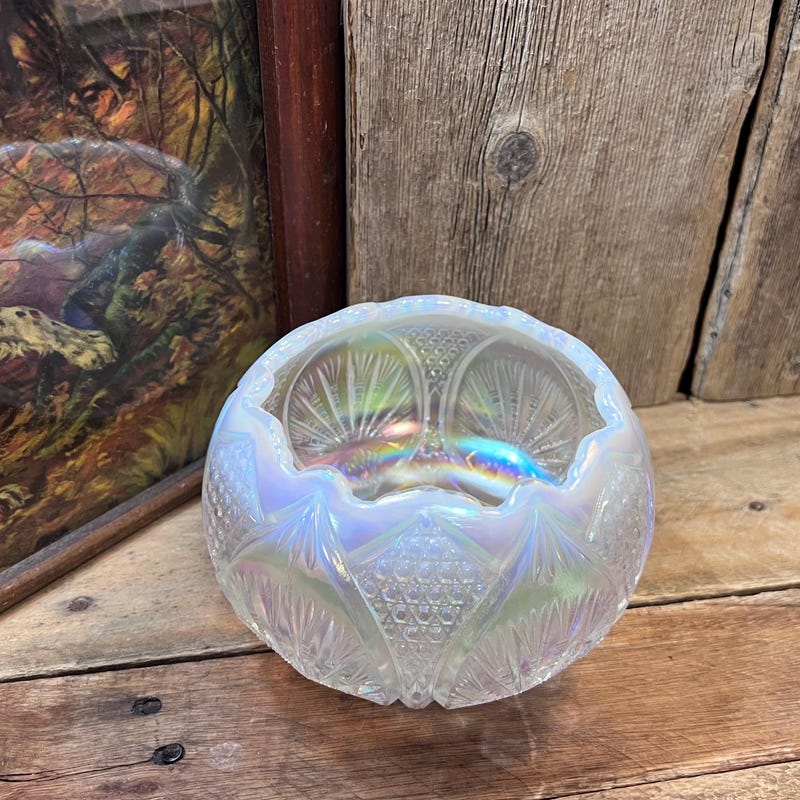 Fenton Rose Pattern Bowl - Etsy