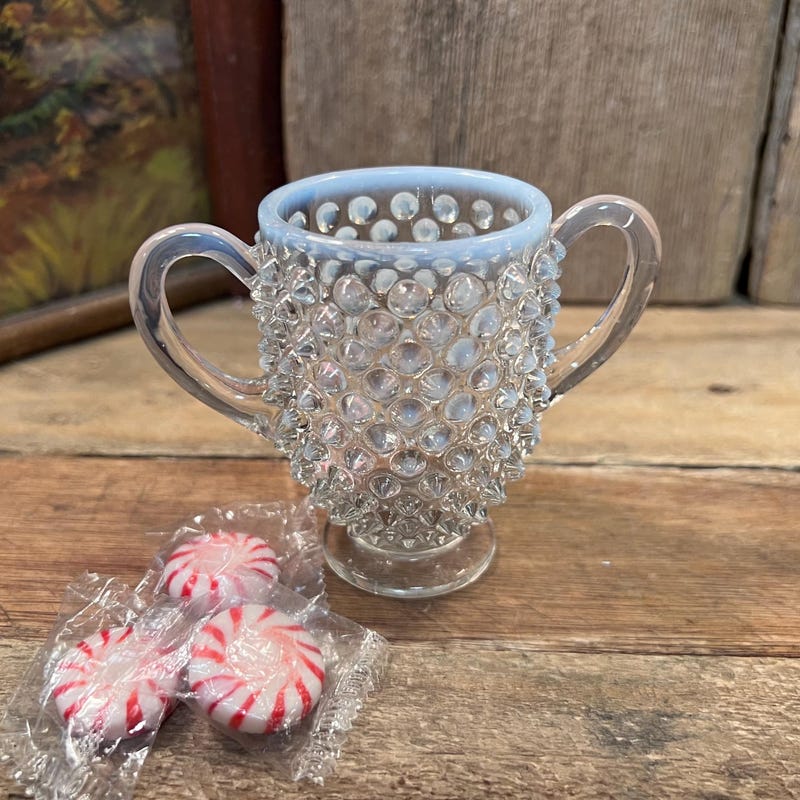 Hobnail Sugar Bowl Fenton - Etsy